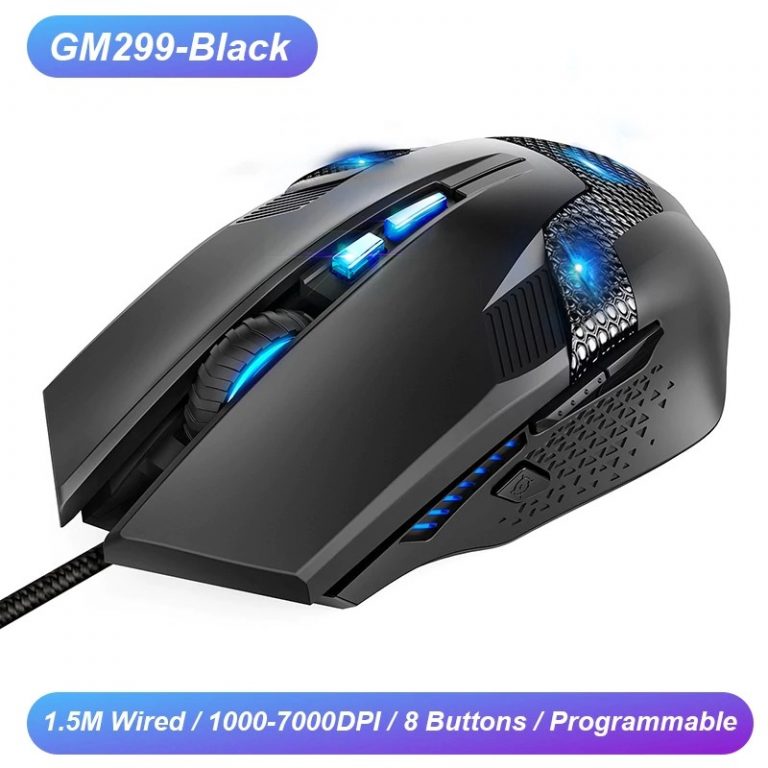 TeckNet 8 Button Optical Wired Gaming Mouse RGB LED Premium 7000DPI ...